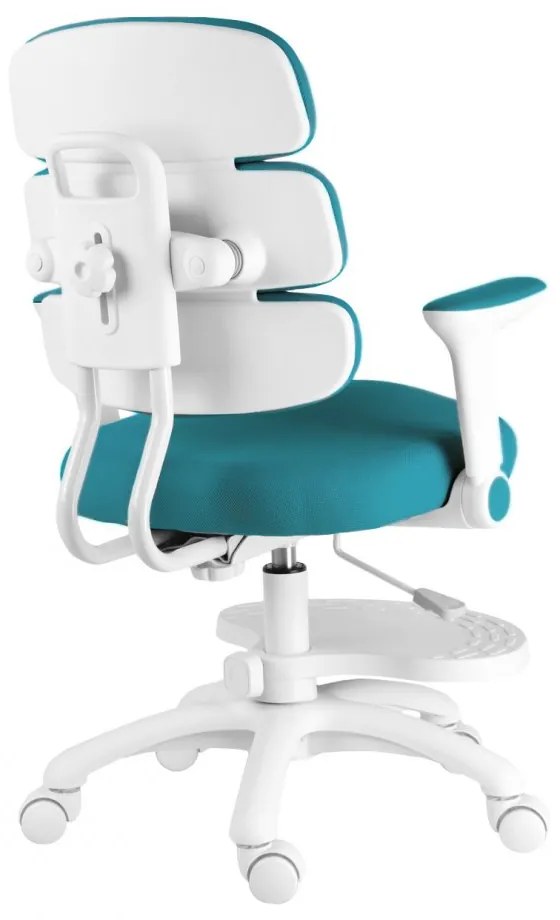 Dětská rostoucí židle Neoseat KIDDY THREE — látka, pratelný potah, tyrkysová (rozbaleno)