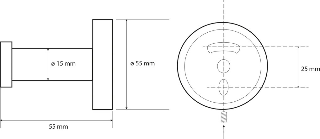 Sapho, X-ROUND BLACK háček, černý, XR203B
