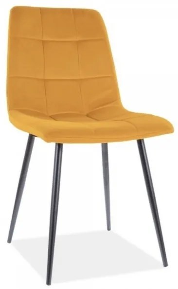 Jídelní židle Mila Velvet matná žlutá