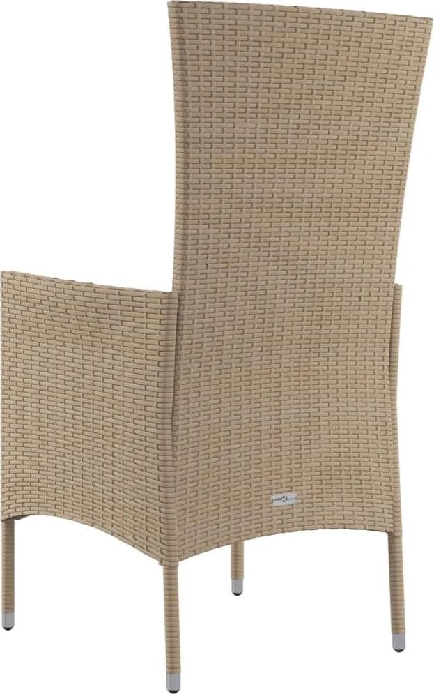 vidaXL Zahradní židle s poduškami 2 ks polyratan béžové [319532]