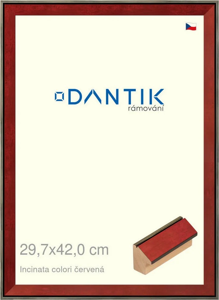 DANTIK rámeček 29,7x42 | INCLINATA colori červená (Plexi Čiré)