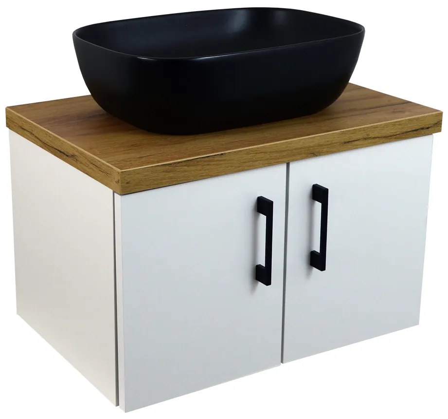 Comodo Koupelnová skříňka pod deskové umyvadlo Agria II W 60-HD - bílá/zlatý dub