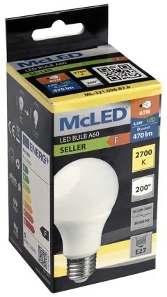 LED žárovka E27 McLED 4,8W (40W) teplá bílá (2700K) ML-321.096.87.0