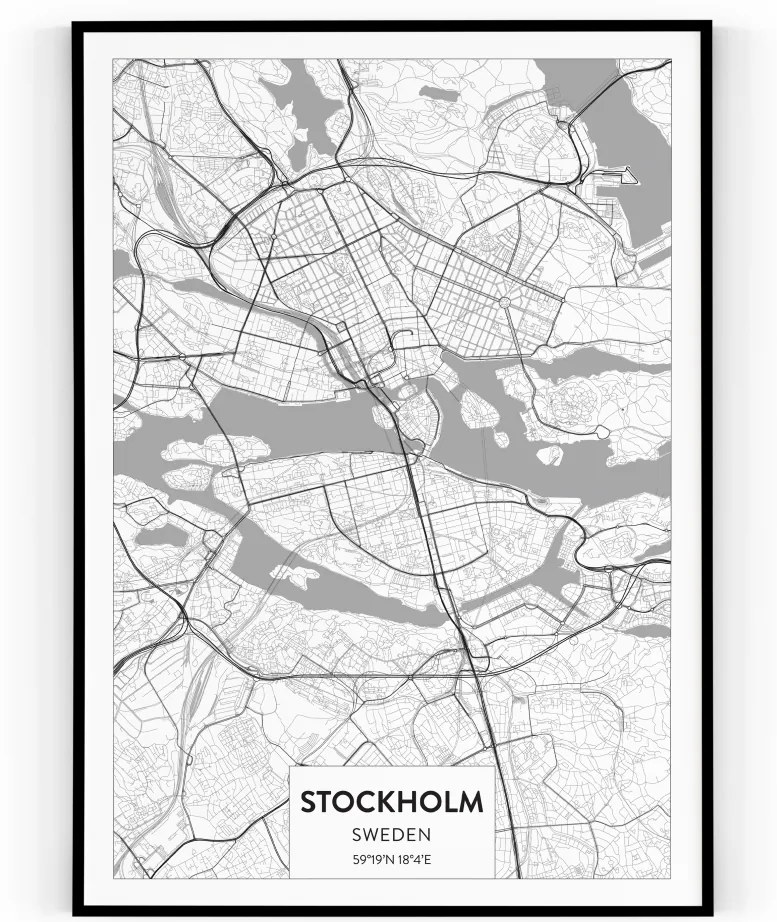 Plakát / Obraz Mapa Stockholm Samolepící plátno A4 - 21 x 29,7 cm