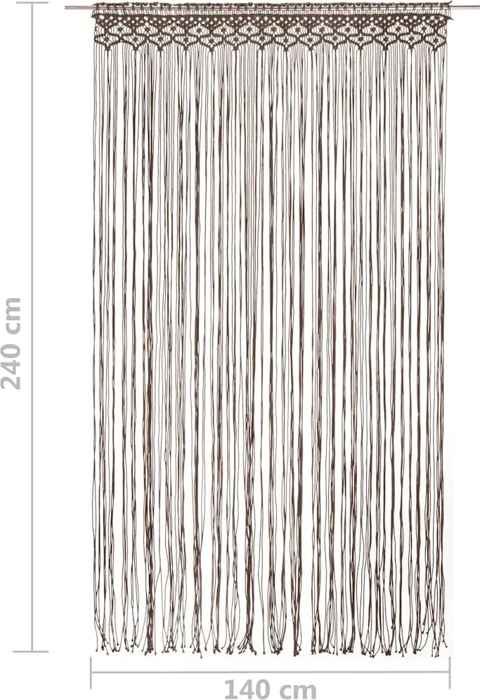 Macramé závěs taupe 140 x 240 cm bavlna 323981