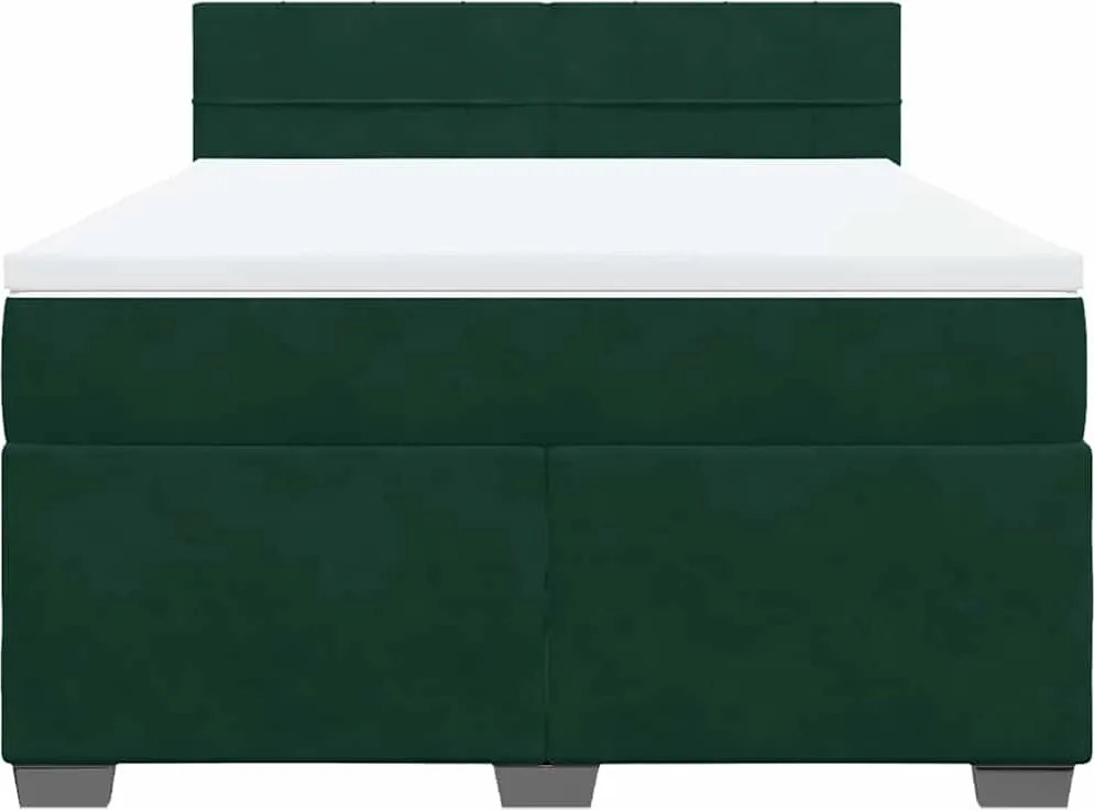 Box spring postel s matrací tmavě zelená 140x190 cm samet 3286309