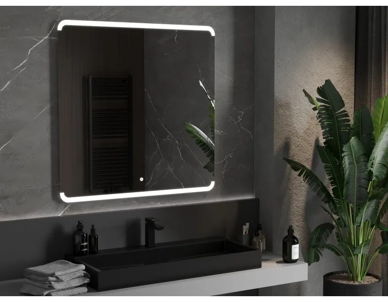 Mexen Nida podsvícené koupelnové zrcadlo 100 x 100 cm, LED 6000K, ventilátor - 9806-100-100-611-00
