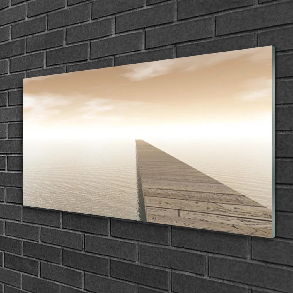 Obraz na skle Moře Molo Architektura 125x50 cm
