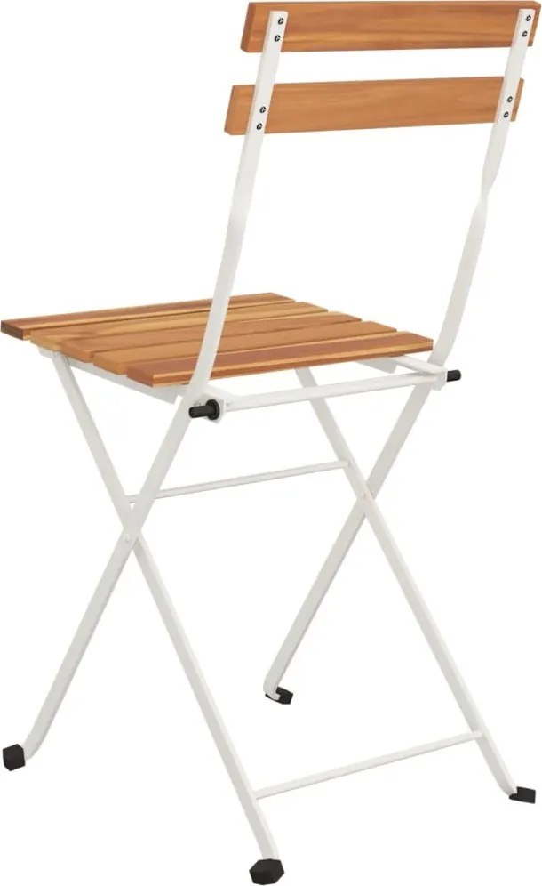 vidaXL Skládací zahradní židle 6 ks ocel a masivní akáciové dřevo [3152108] Barva: Černá