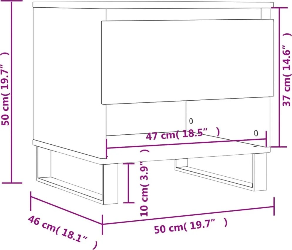 vidaXL Konferenční stolek 50 x 46 x 50 cm kompozitní dřevo [830930] Barva: Černá