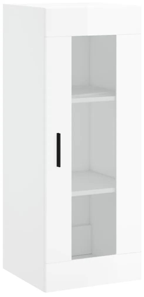 Skříň highboard bílá s vysokým leskem 34,5x34x180 cm kompozit,  3199251