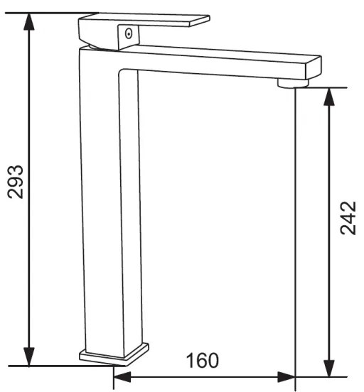 Mexen UNO - Vysoká umyvadlová baterie, Chromová, 71410-00