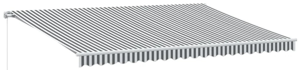Ručně Zatahovací Markýza Antracitová A Bílá 500 X 300 Cm