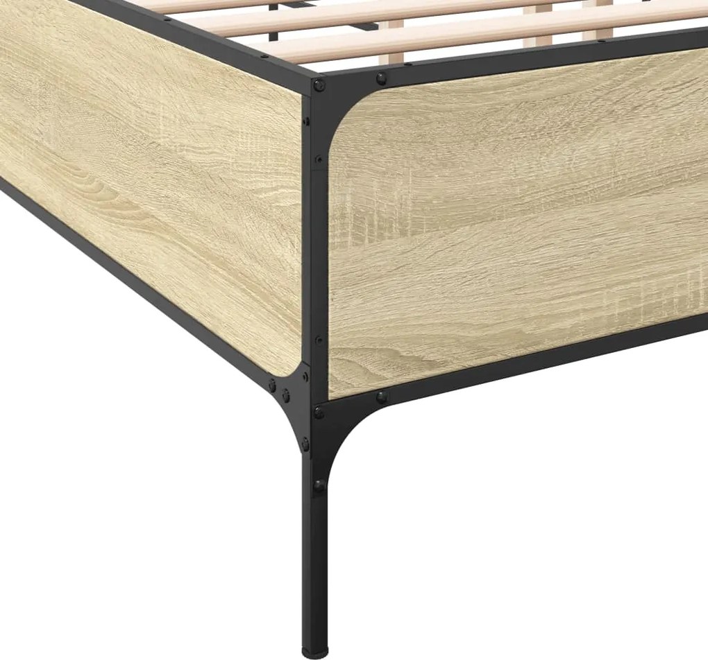Rám postele dub sonoma 120 x 190 cm kompozitní dřevo a kov 3279818