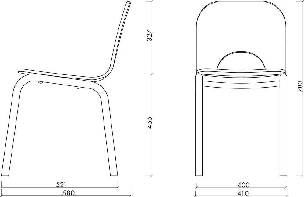 Žlutá jídelní židle Atto – noo.ma