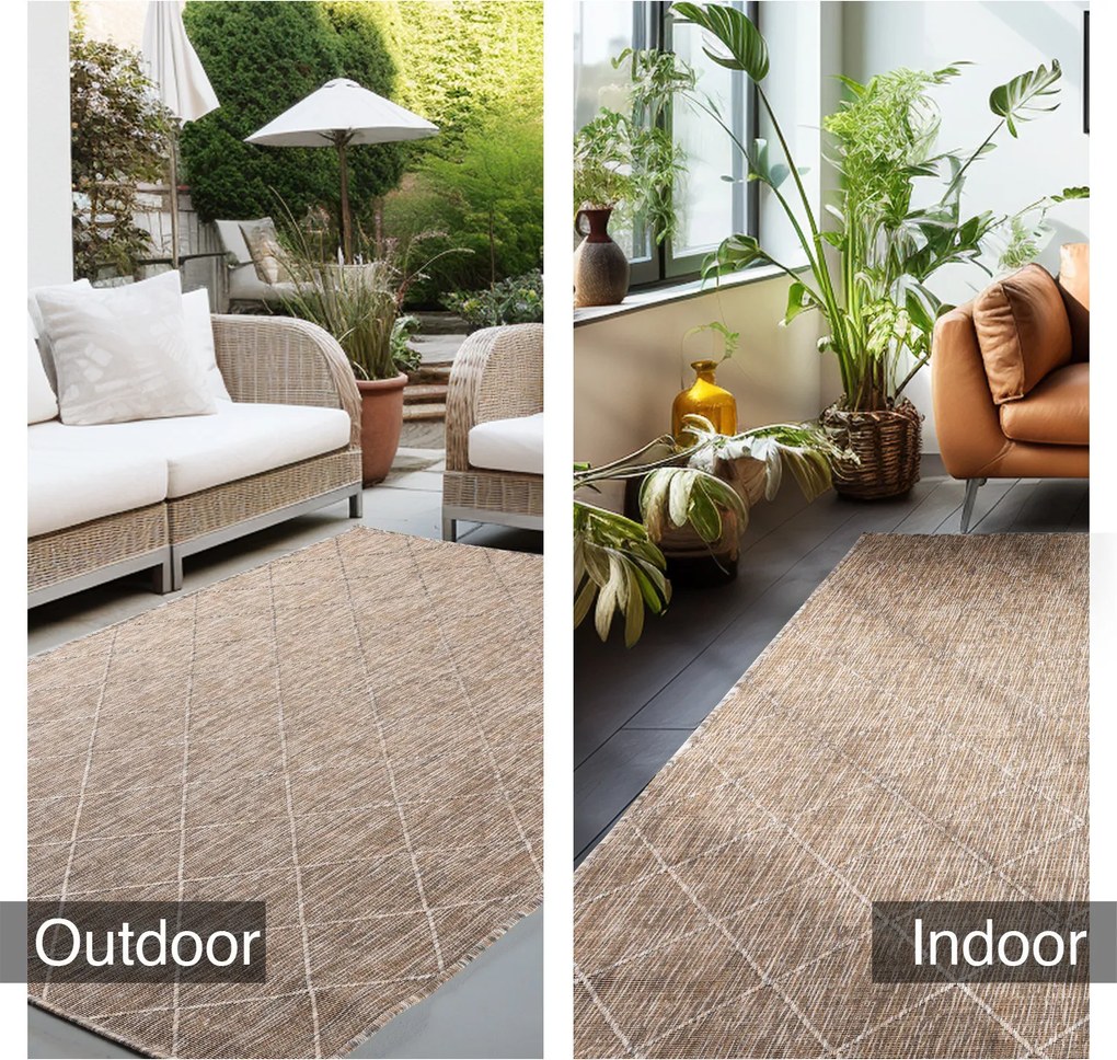Ayyildiz, Kusový koberec Zagora 4512 Beige – na ven i na doma, 120x170, béžová, chodba / předsíň
