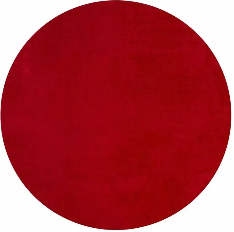 Ayyildiz, Kusový koberec Joy 1400 red kruh, 200x200 (průměr) kruh, červená, chodba / předsíň