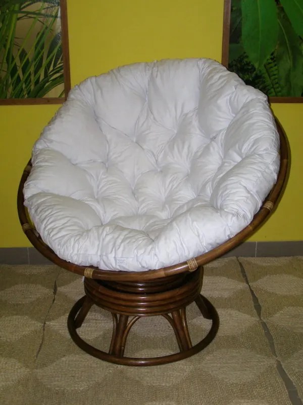 Ratan houpací PAPASAN tmavý - průměr 110 cm | Varianta: varianta polstrování - L27