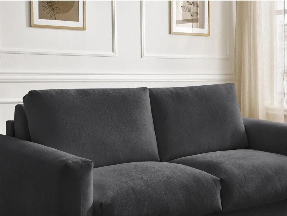 Černá pohovka na každodenní spaní/rozkládací 200 cm Cocoone – Bobochic Paris