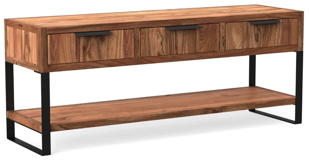 furniture-nabytek.cz - Masivní nástěnná skříň Sidora II z akácie, lakovaná, hnědá