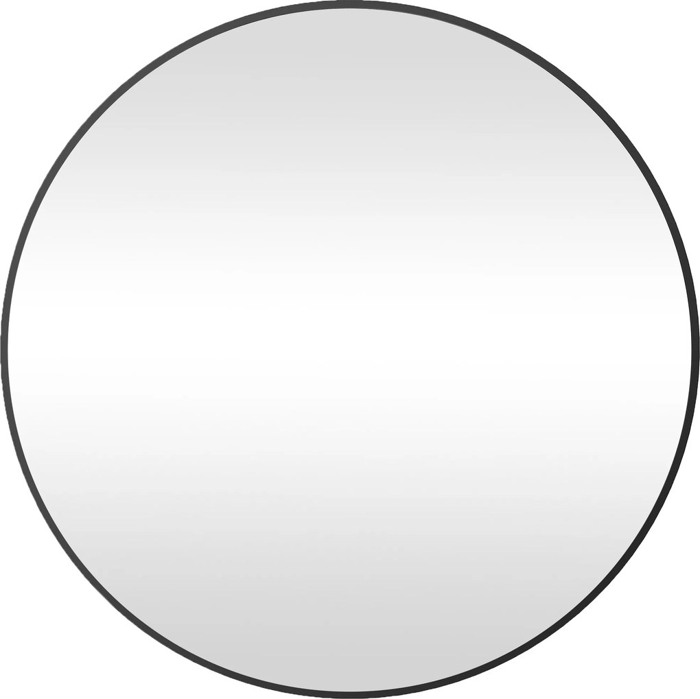 HOMCOM Kolo zrcadlo, koupelnové zrcadlo, průměr 70 cm, kovový rám, nástěnné zrcadlo, snadná instalace, pro ložnici, obývací pokoj, vstup, černé | Aoso