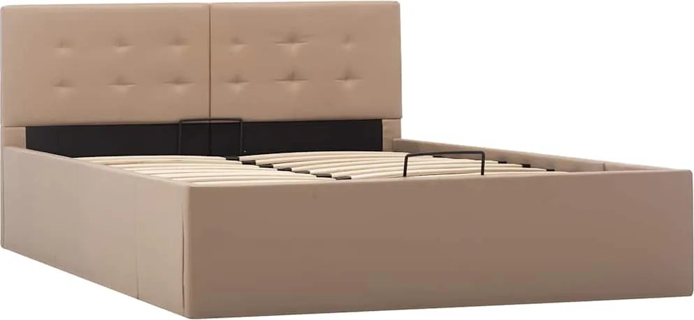 Rám postele zvedací úložiště cappuccino umělá kůže 120 x 200 cm 285530