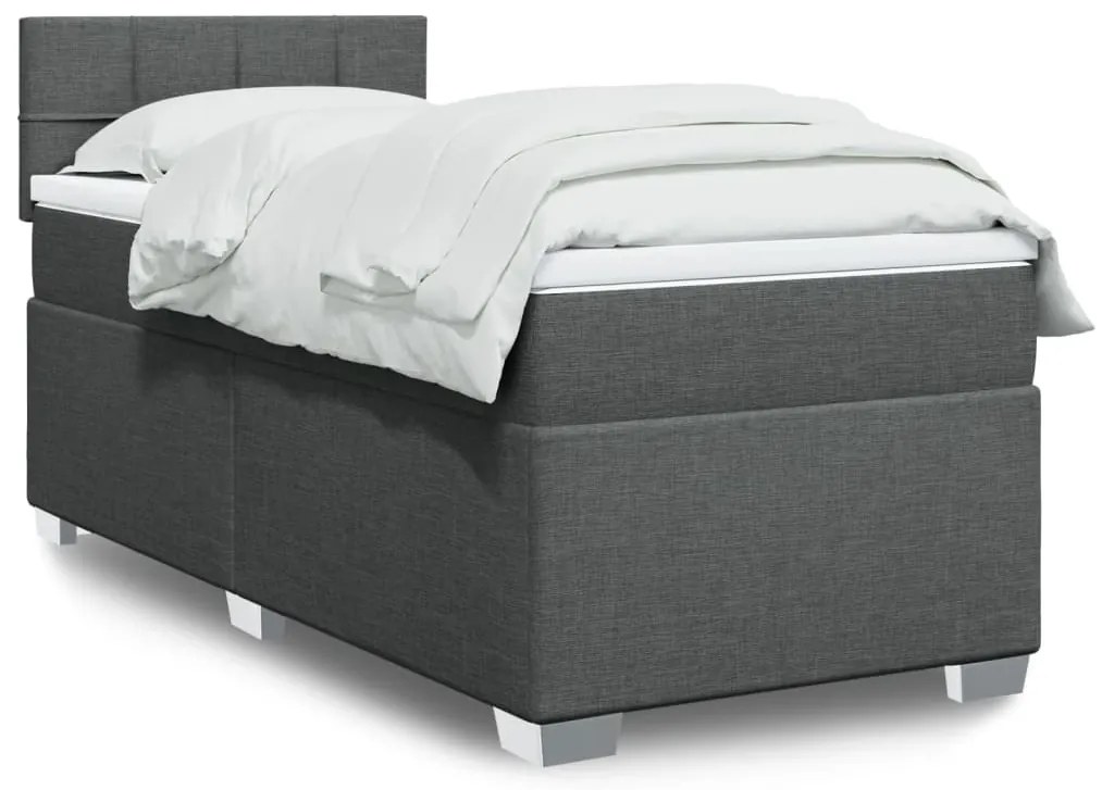 Box spring postel s matrací tmavě šedá 90x190 cm textil 3285744