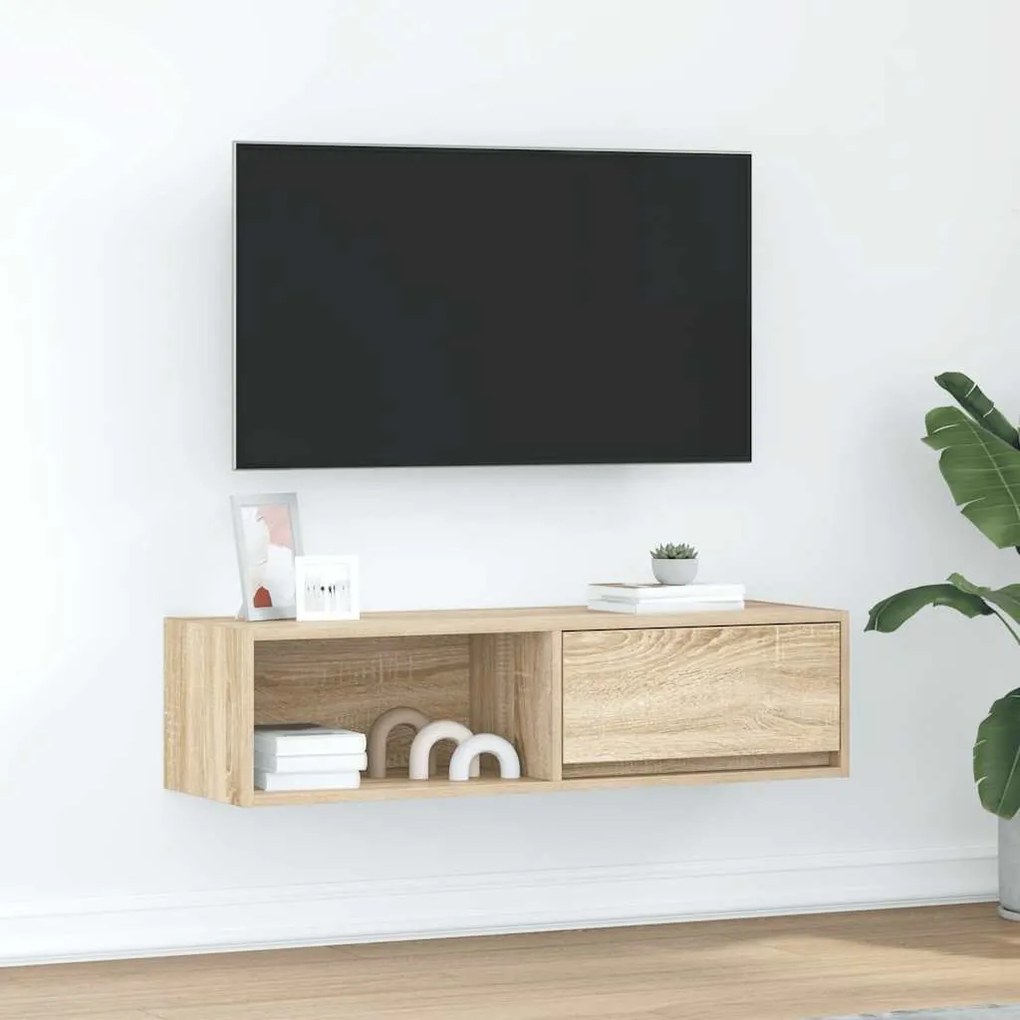 TV skříňka dub sonoma 100x31x25,5 cm kompozitní dřevo