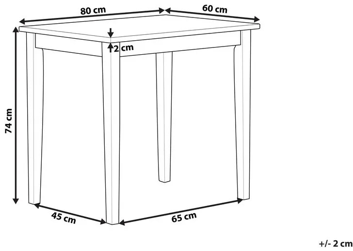 Jídelní stůl 60 x 80 cm světlé dřevo s bílou BATTERSBY Beliani