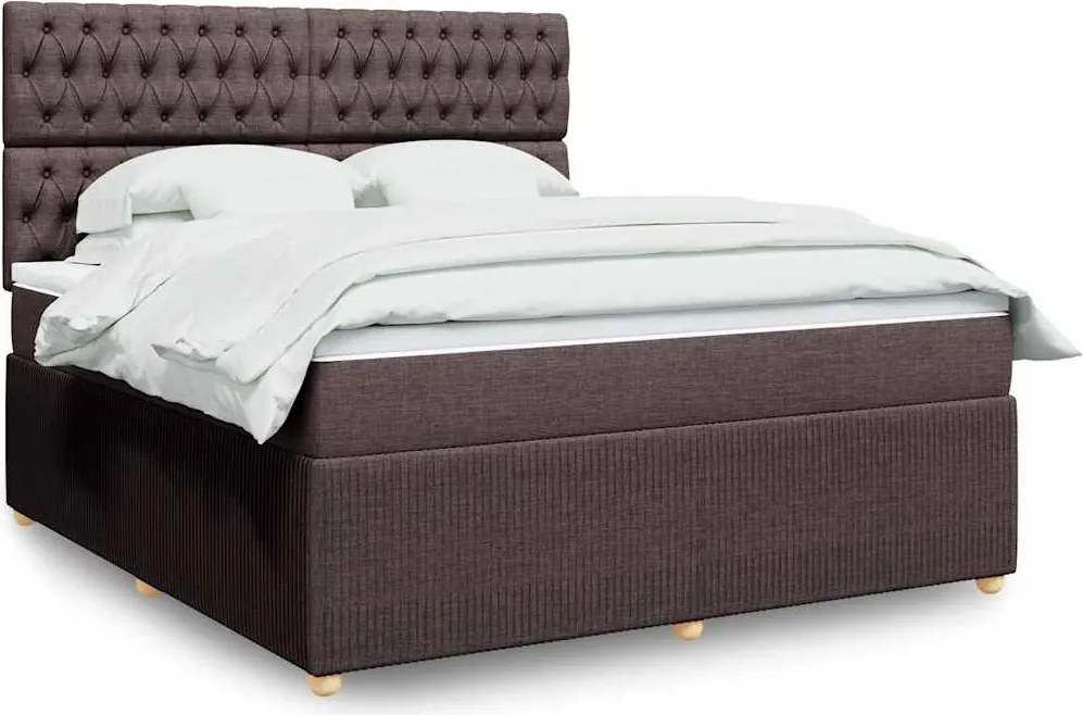 Box spring postel s matrací tmavě hnědá 180x200 cm textil 3292145