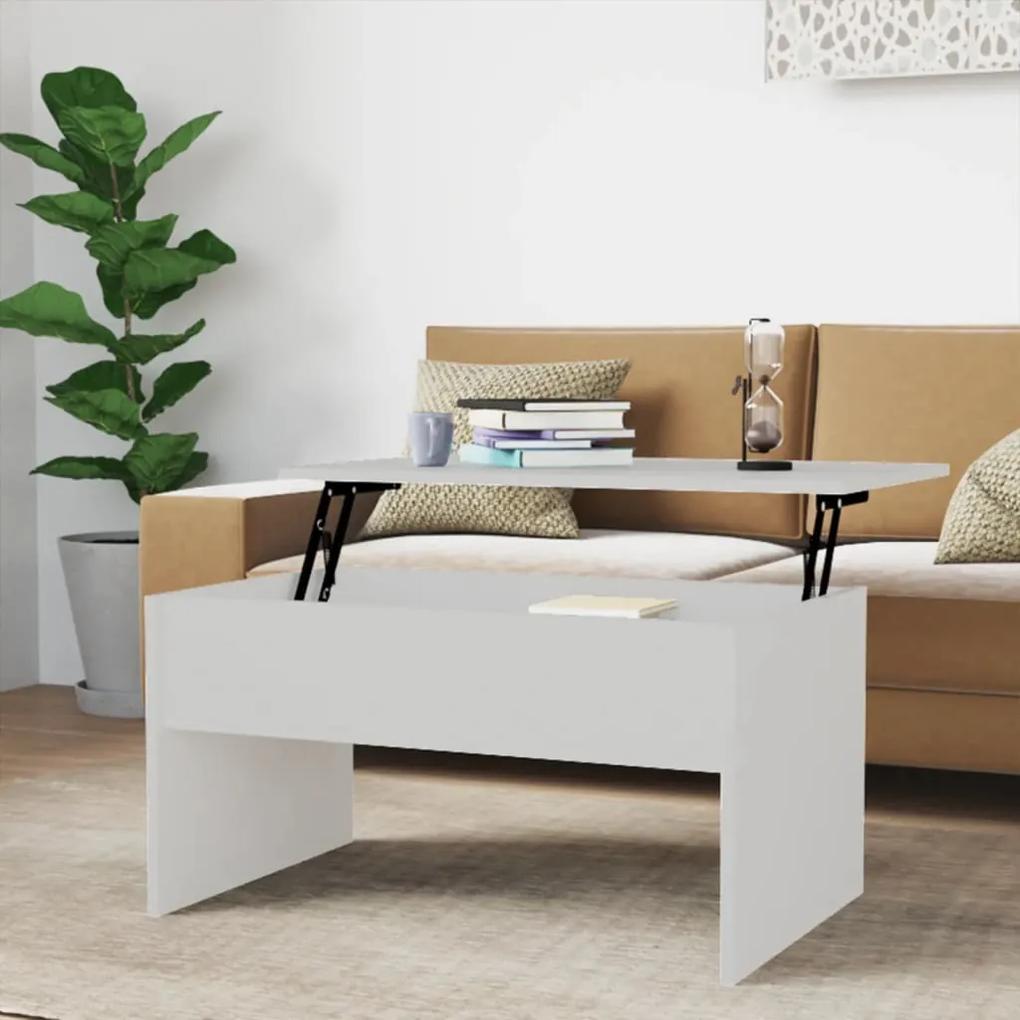 vidaXL Konferenční stolek 80x50,5x41,5 cm kompozitní dřevo [809642] Barva: bílá s vysokým leskem