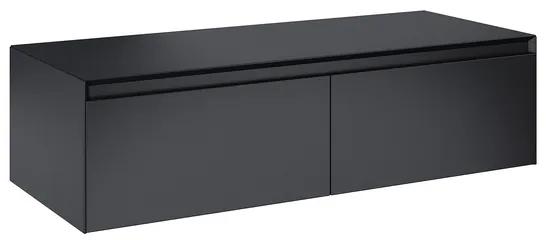 LOTOSAN Akra skříňka s deskou SLIM 120cm, černá matná AQ LN8948