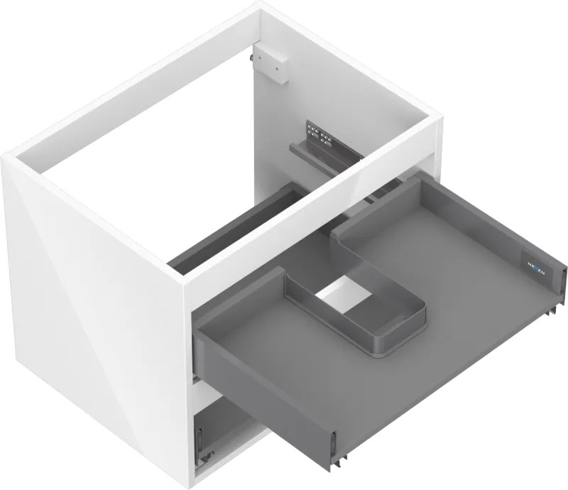 Mexen Box-A, závěsná skříňka 60 cm, 2 zásuvky, bílá lesklá, 91AX0-0600-470-2-00