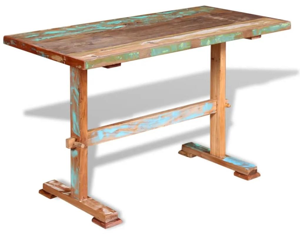 vidaXL Jídelní stůl s trnoží masivní recyklované dřevo 120x58x78 cm