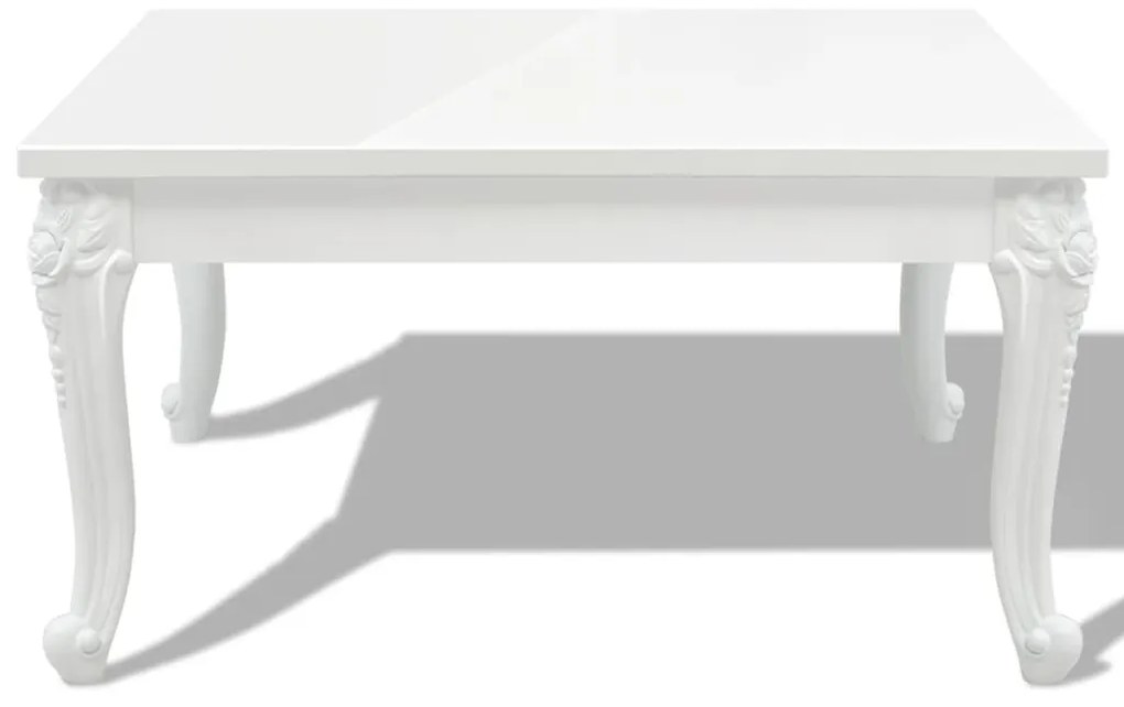 Konferenční stolek 80x80x42 cm vysoký lesk bílý - Default Title