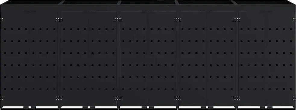 Úložný box na 5 popelnic Černá 340 x 77,5 x 121,5 cm 3394741