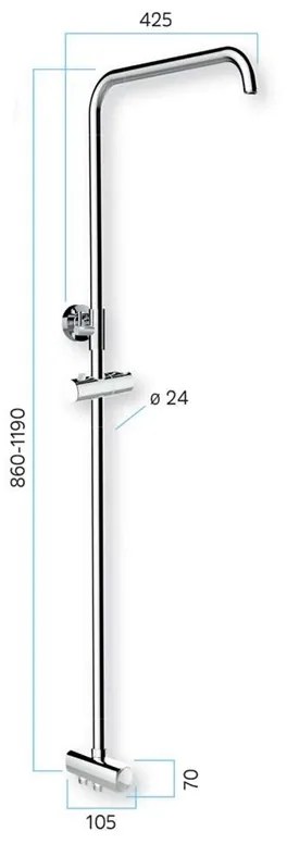 Mereo, Sprchový set s tyčí, černá hlavová sprcha a třípolohová ruční sprcha, CB95001SB1
