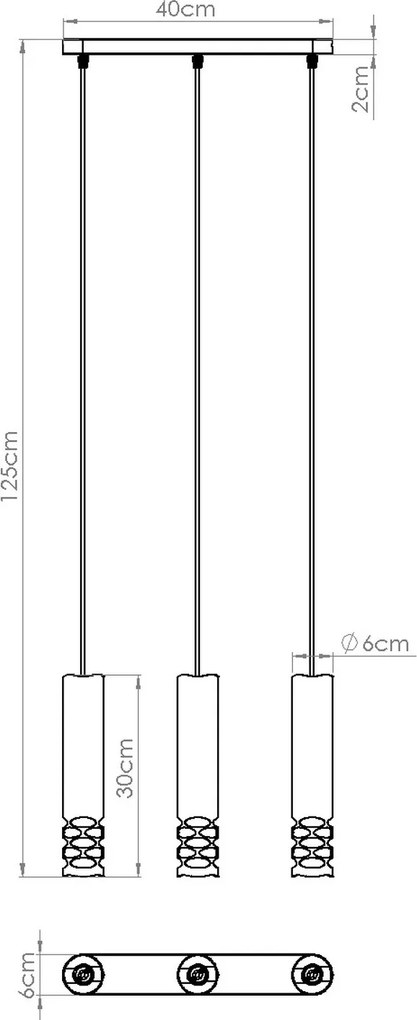 Sollux Lighting Závěsné svítidlo LIRO 3L bílé