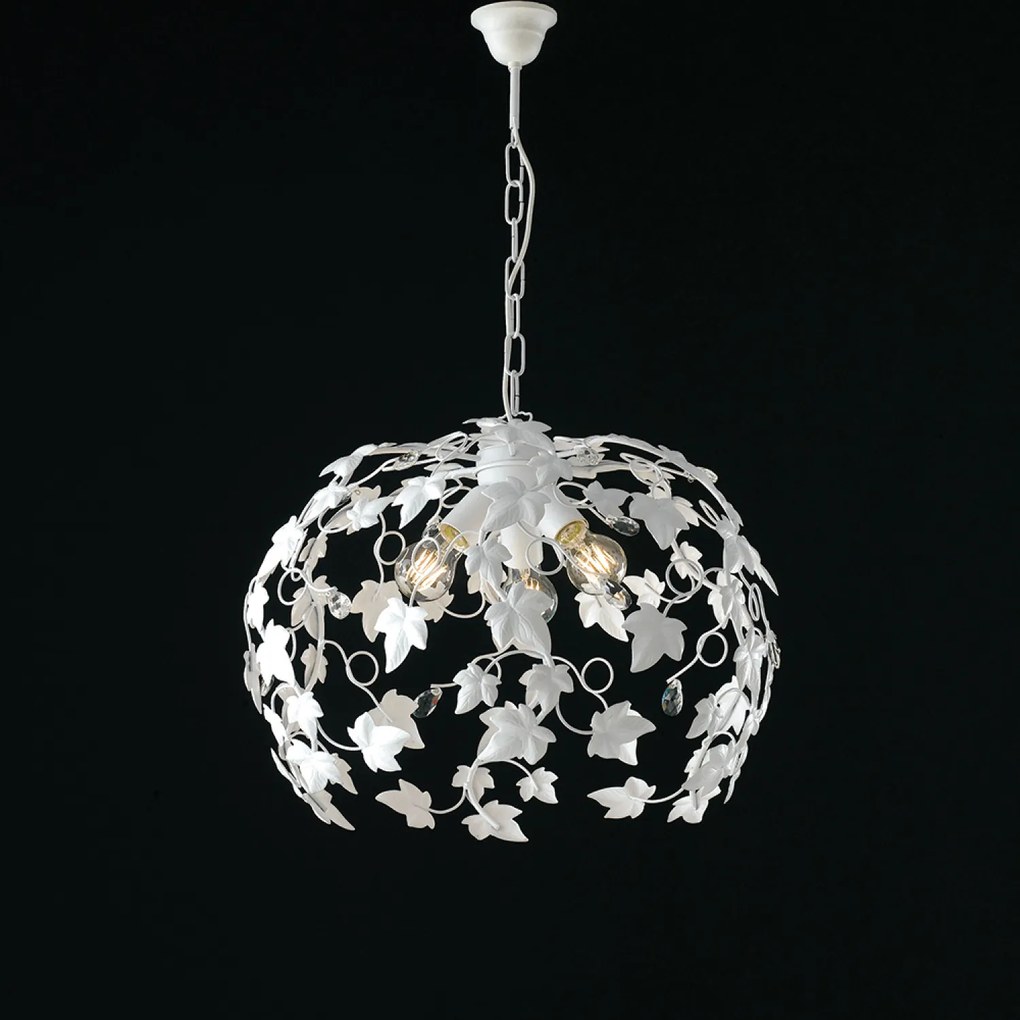 Light for home - Závěsný lustr BL50-3-BCO Edera, 3 X 60 Watt Max, ošuntělá bílá, 3 X 60 W, E27, Ošuntělá bílá