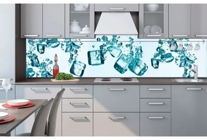 DIMEX | Fototapeta do kuchyně Ledové kostky KI-260-002 | 260 x 60 cm | modrá