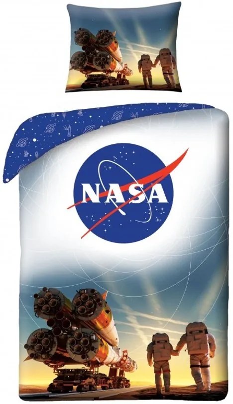 Bavlněné ložní povlečení NASA - motiv kosmická raketa v kosmodromu Bajkonur - 100% bavlna - 70 x 90 cm + 140 x 200 cm