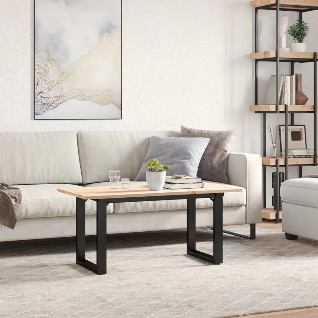 Konferenční stolek s O rámem 100x50x45 cm borové dřevo a ocel 3282666