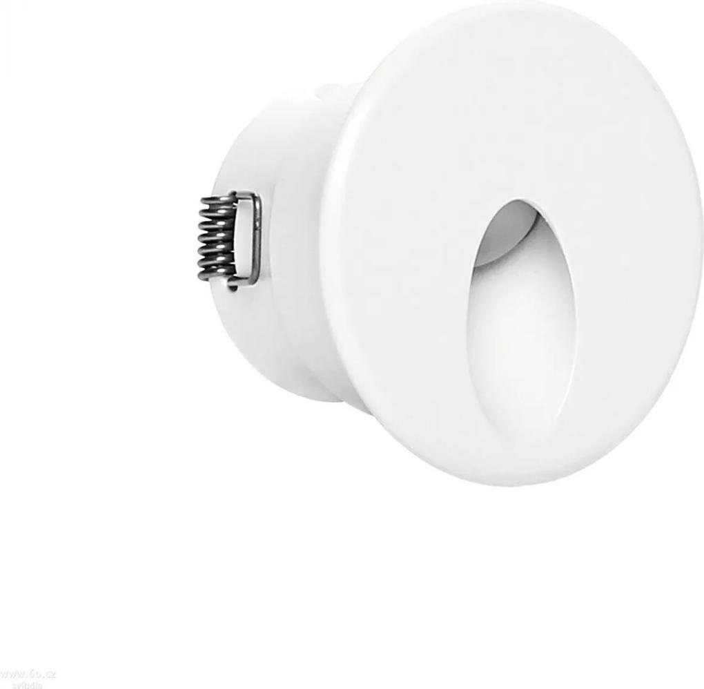 Linea Light 85543N70 Quara65_R, bílé zápustné LED svítidlo do stěny, 1x2W 4000K, průměr 6,2cm, IP65