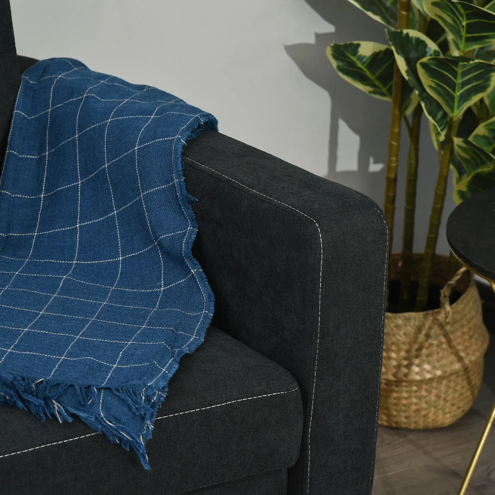 HOMCOM Rozkládací pohovka 2místná s funkcí spánku nastavitelný úhel látková pohovka černá 148 x 82 x 89 cm do obývacího pokoje | Aosom.de