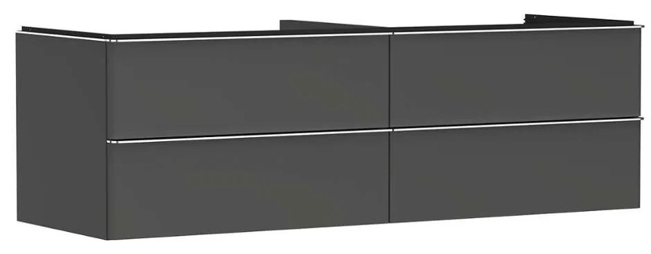 Hansgrohe Xelu Q - Umyvadlová skříňka, 50x156x55 cm, 4 zásuvky, matná šedá/chrom 54091000