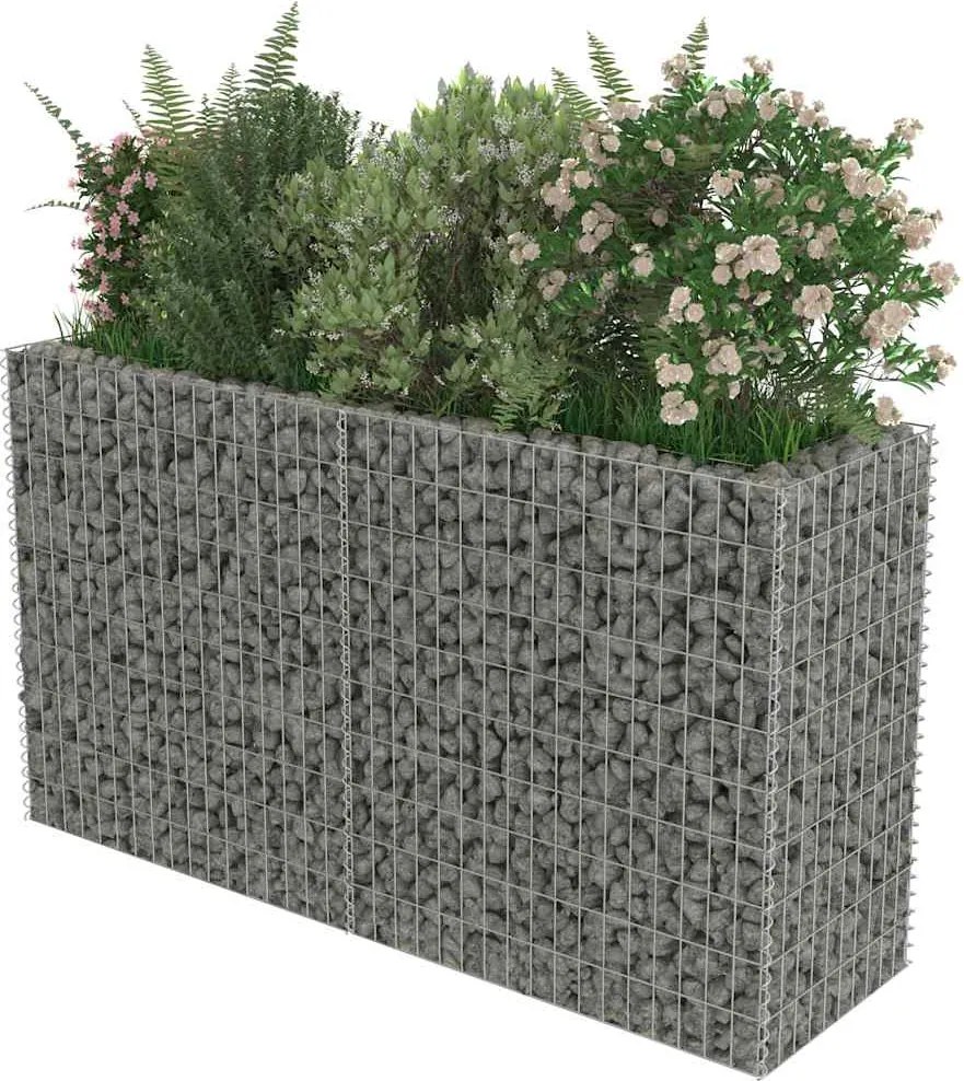 Gabionový vyvýšený záhon pozinkovaná ocel 180 x 50 x 100 cm 143558