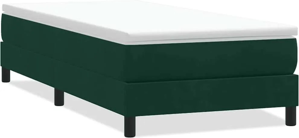 Postel Box Spring bez matrace tmavě zelená 100x210 cm samet 3315816