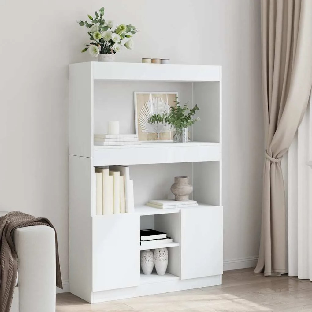 Skříň highboard bílá 92 x 33 x 140 cm kompozitní dřevo 3309609