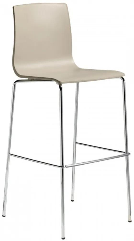 SCAB - Barová židle ALICE nízká - béžová/chrom