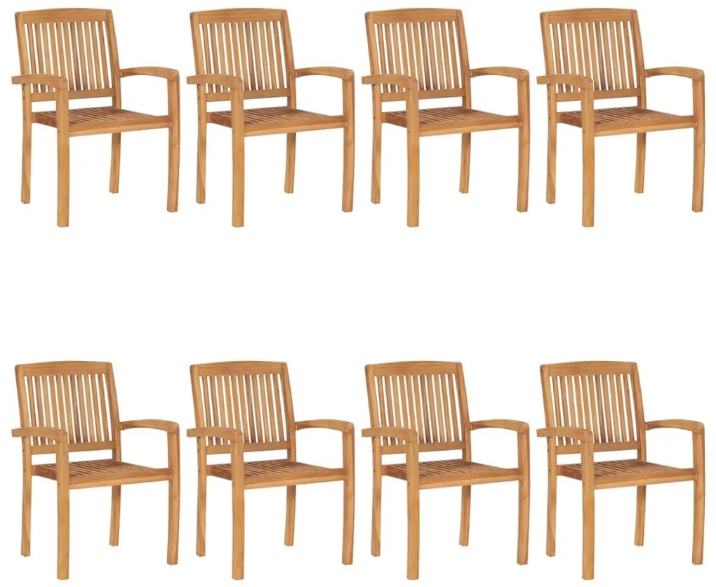Stohovatelné zahradní židle 8 ks masivní teak 3073209